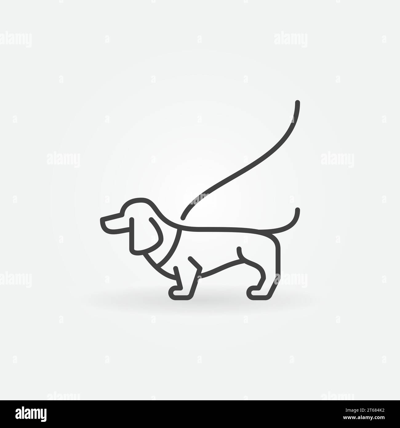 Dog on a leash concept icon or symbol in thin line style Stock Vector ...