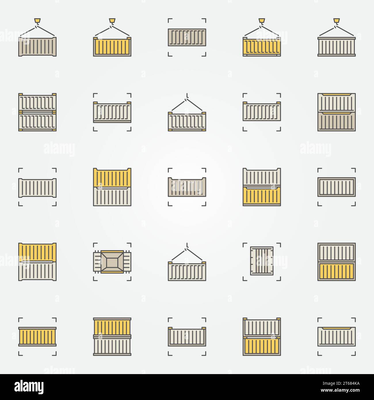 Colored shipping containers Stock Vector Images - Alamy