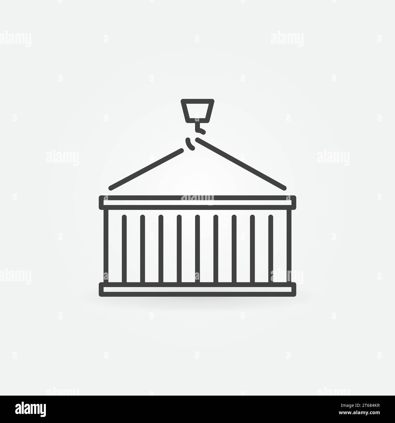 Freight container vector concept icon or symbol in thin line style ...