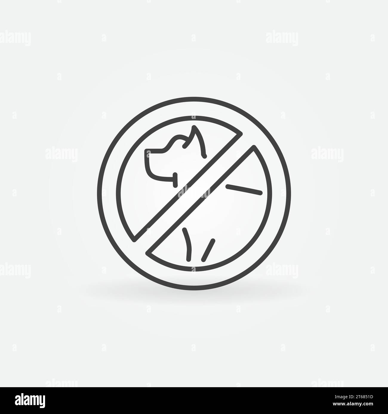 Dog prohibition icon - vector no dogs allowed concept minimal symbol or ...
