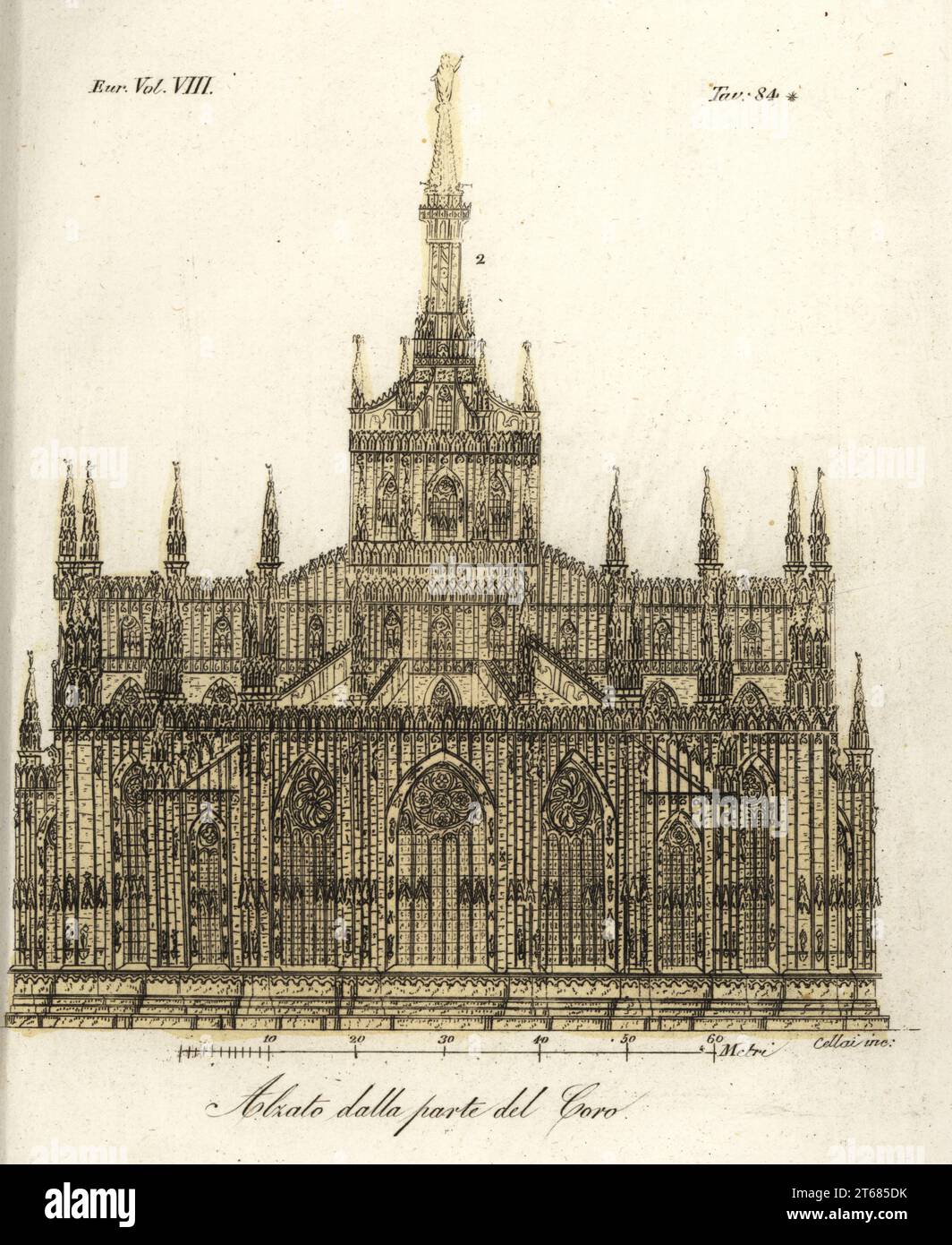 Elevation of the choir of Milan Cathedral, Gothic church built from ...