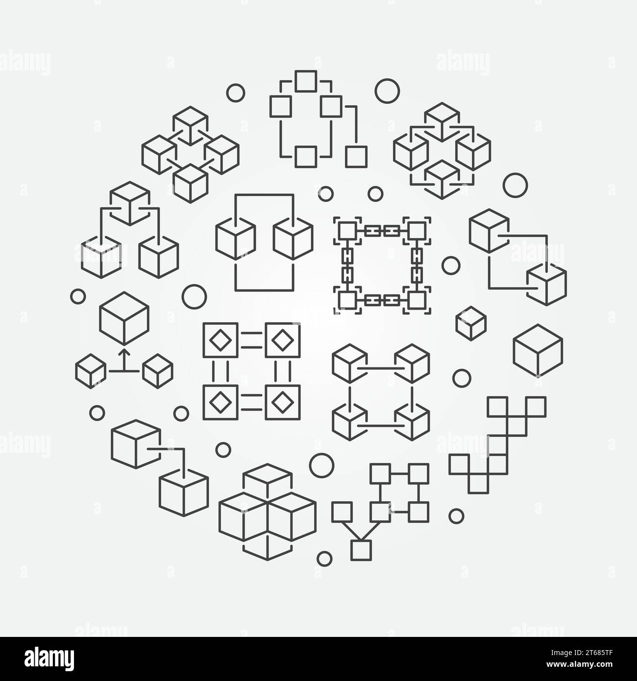 Block chain technology circular symbol. Vector blockchain round ...