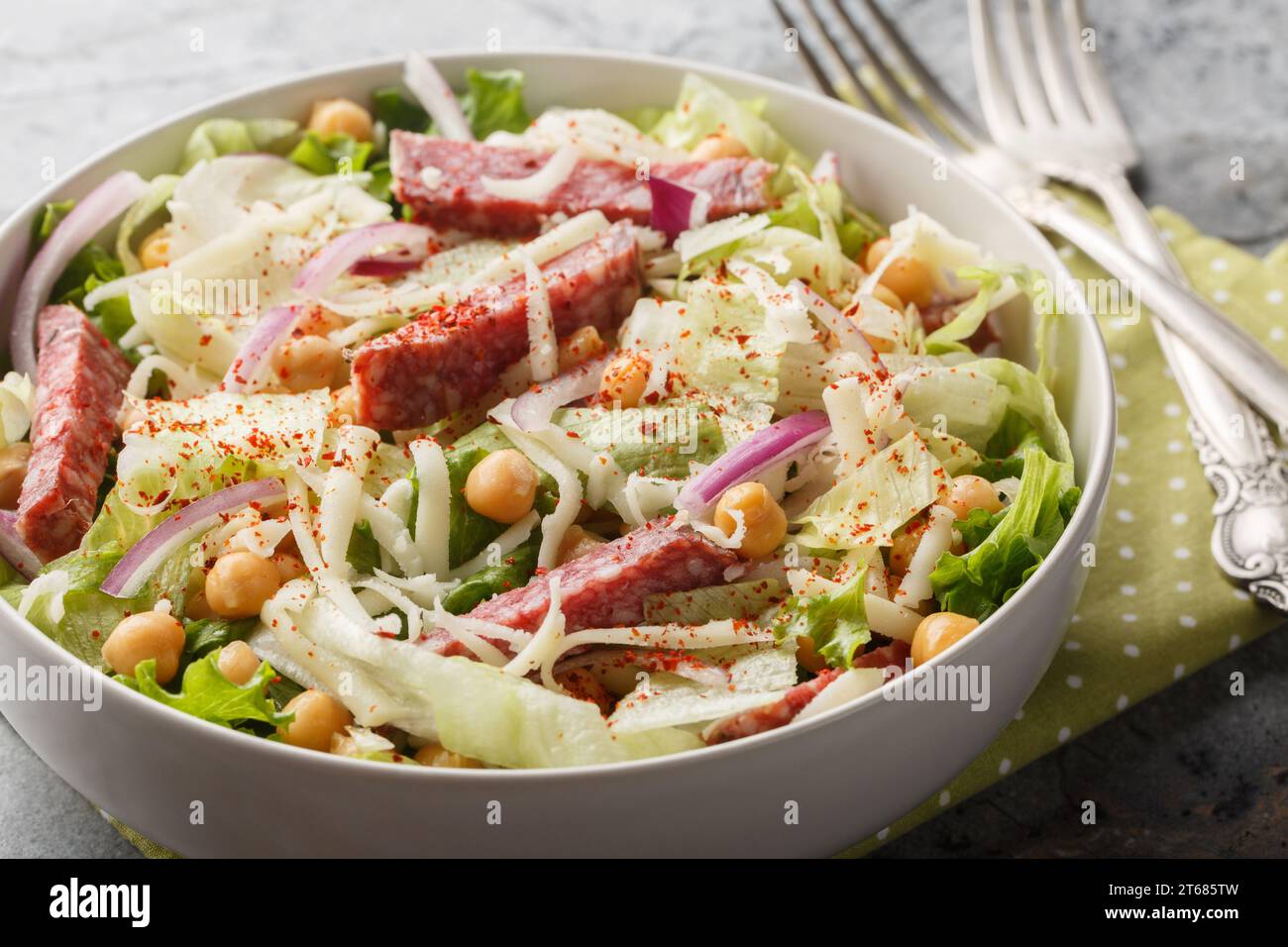 La Scala Chopped Salad with simple ingredients like chopped romaine ...