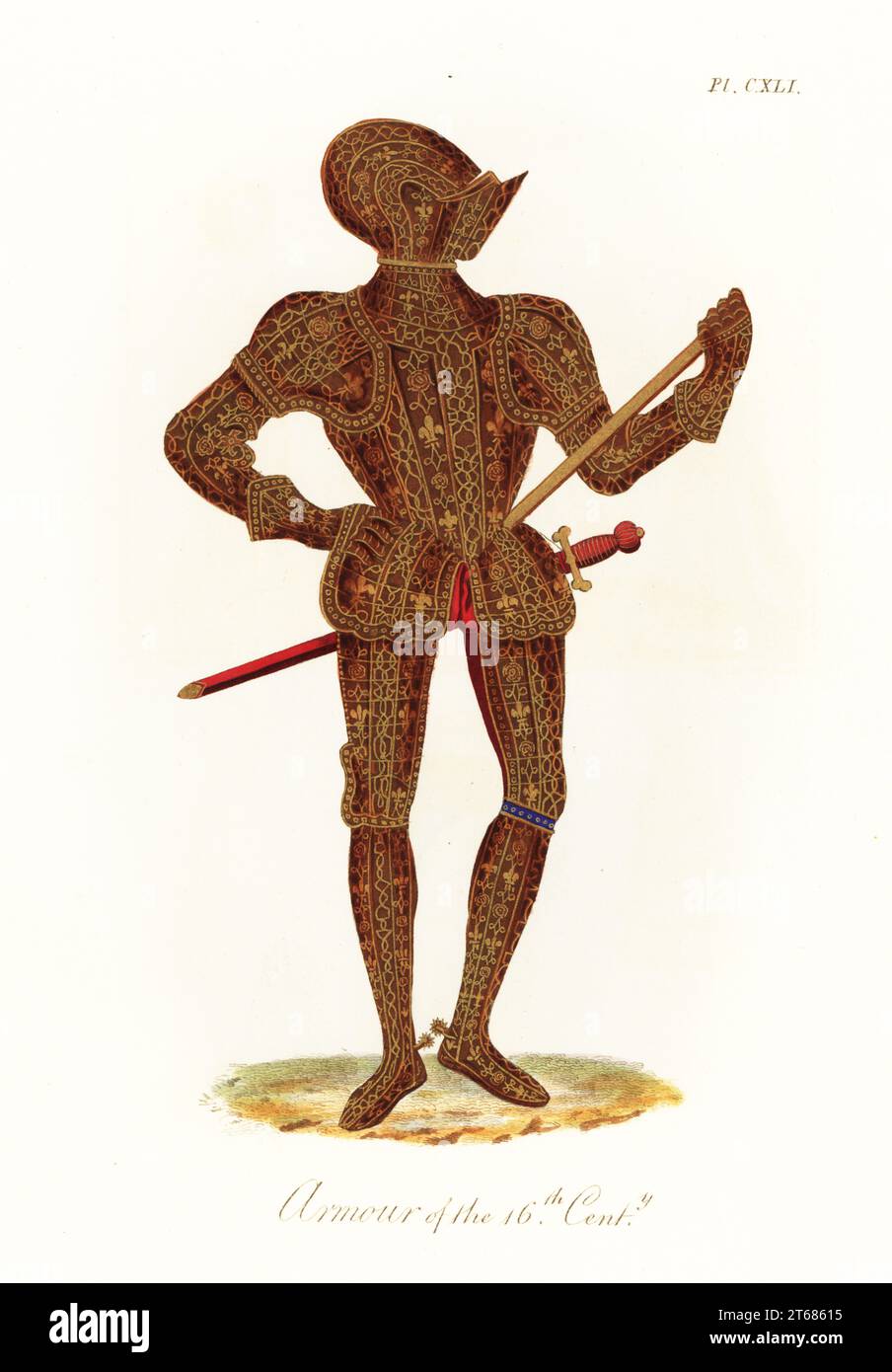 Suit of tournament armour decorated with filigree gold said to have ...