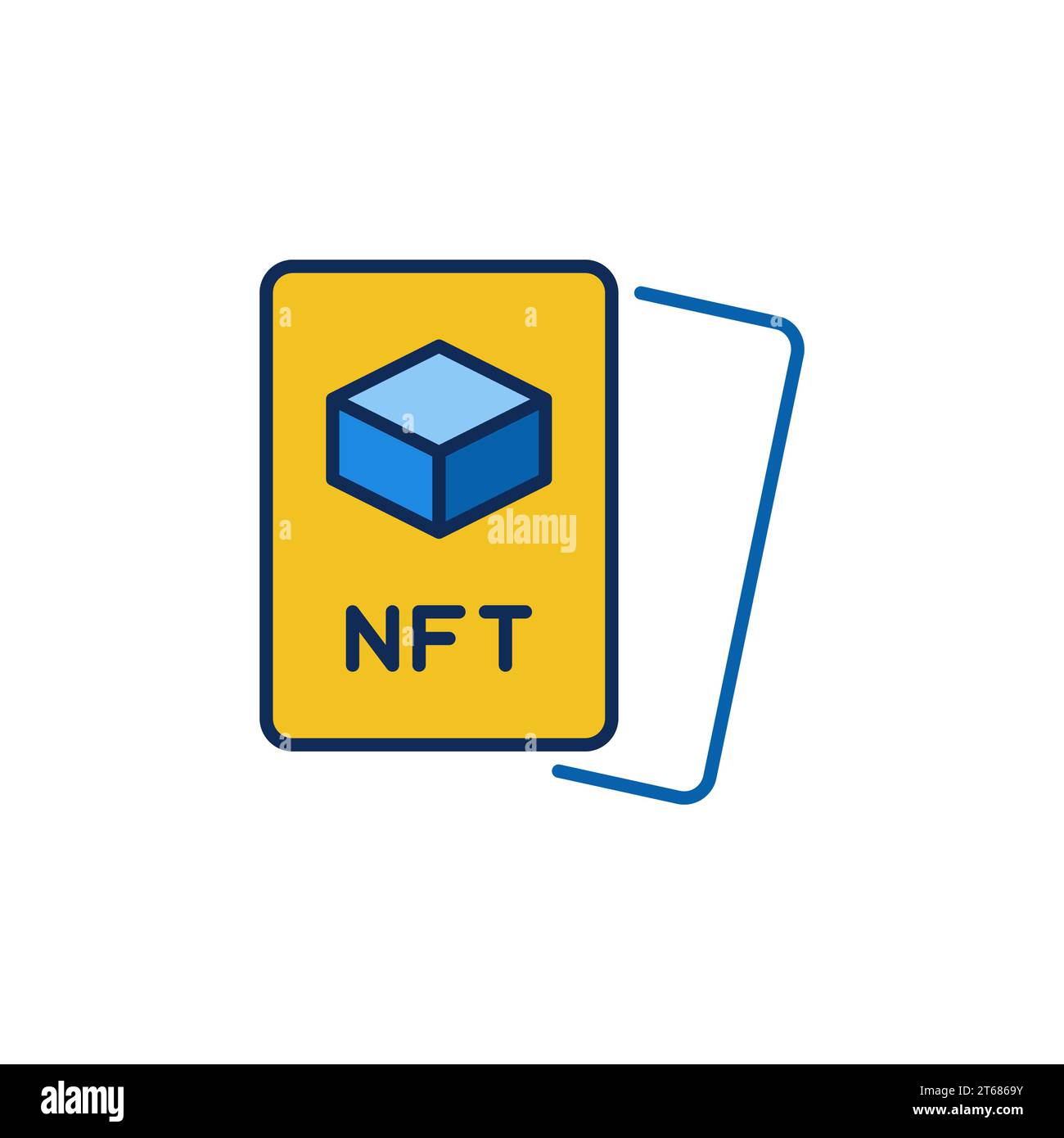 NFT Non-fungible Token Cards vector concept colored icon or sign Stock ...