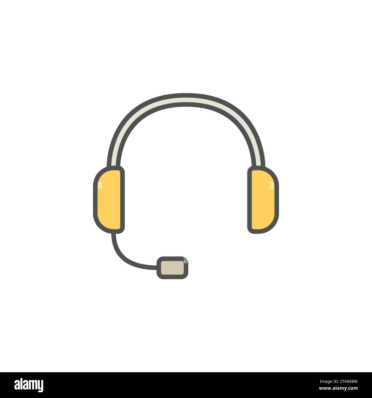 Headset colorful icon - vector customer service and support concept ...