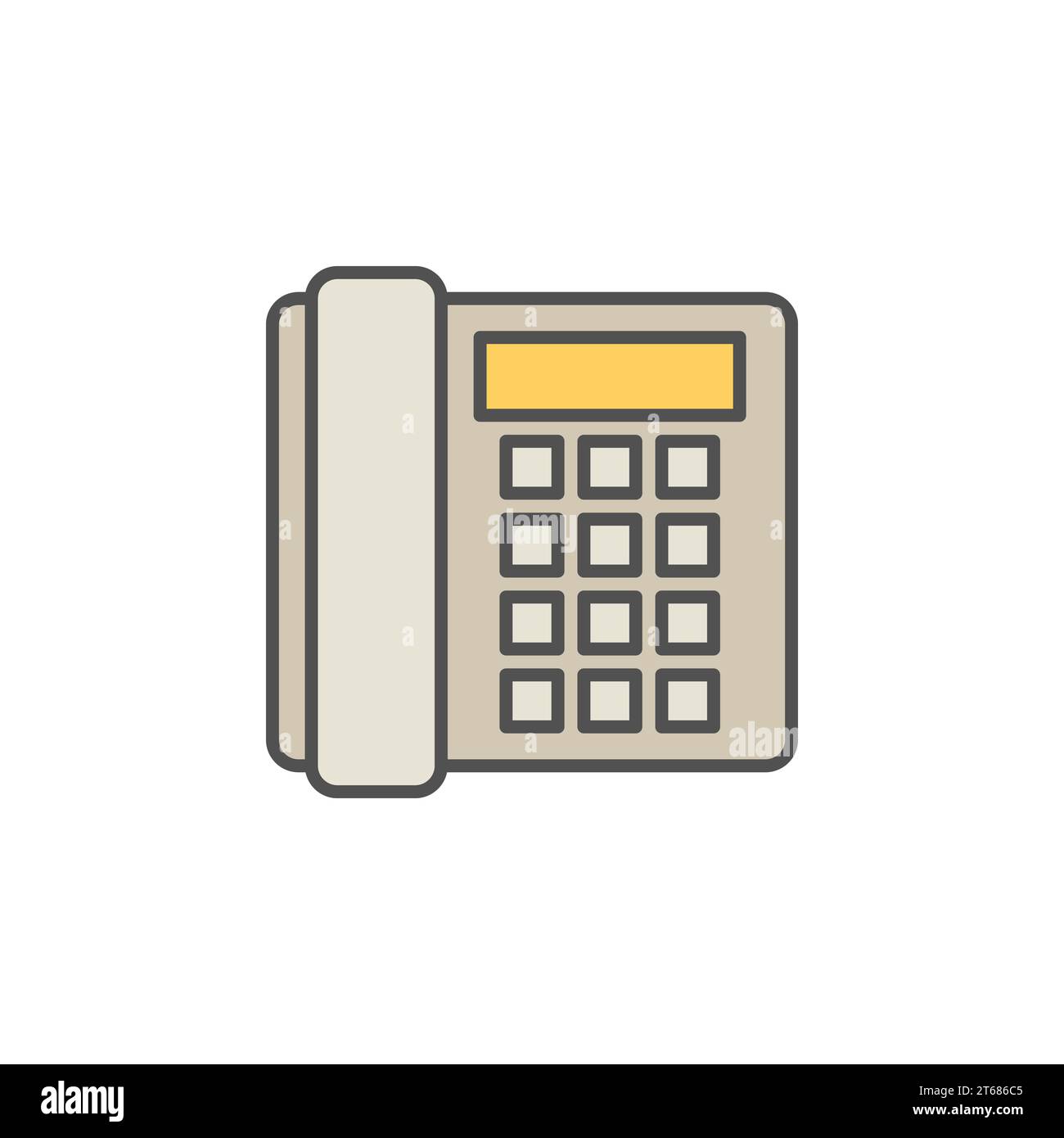 Colorful landline phone vector icon or symbol on white background Stock ...