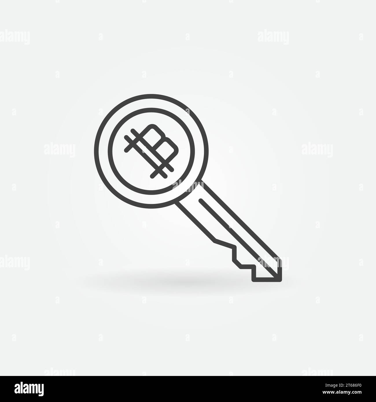Bitcoin key concept vector icon or symbol in thin line style Stock ...