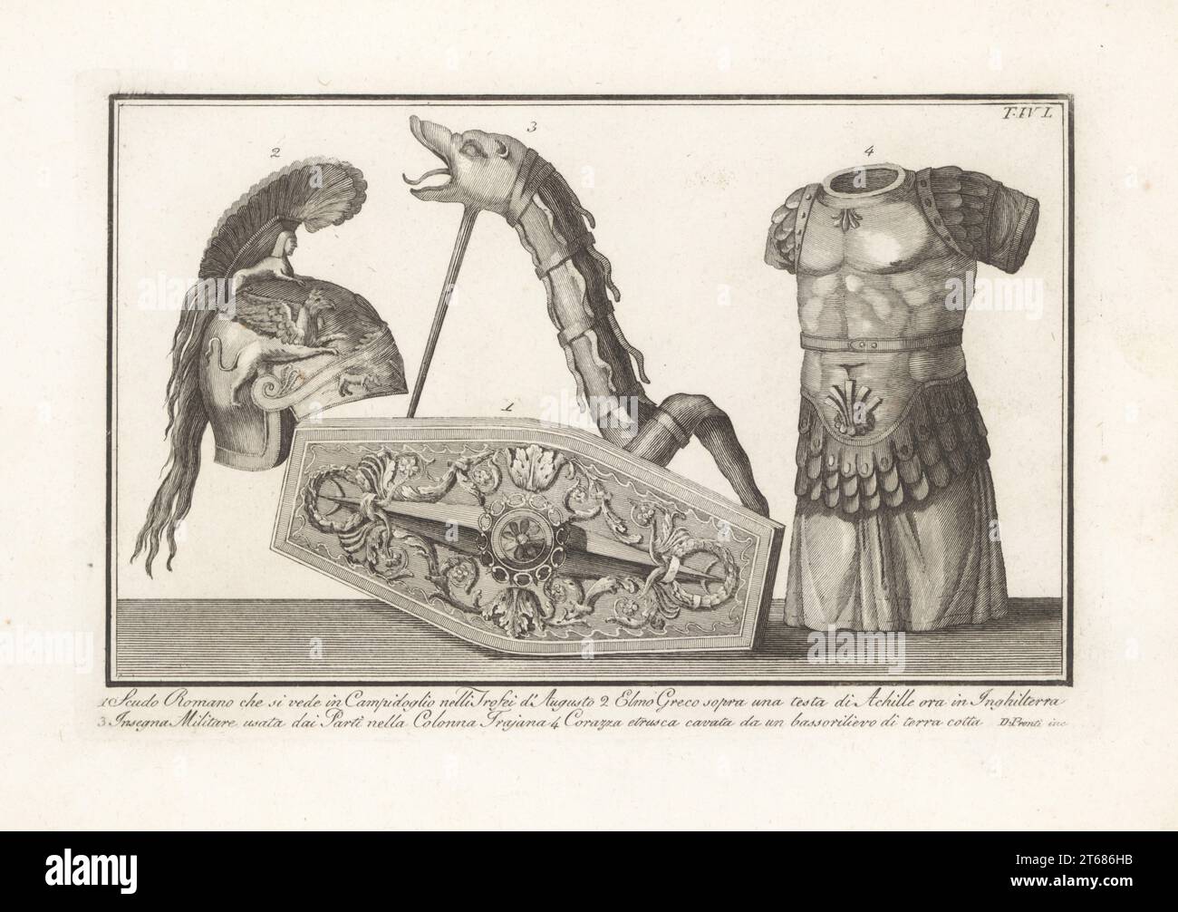 Roman shield or scutum in the Capitol among the trophies of Augustus 1 ...