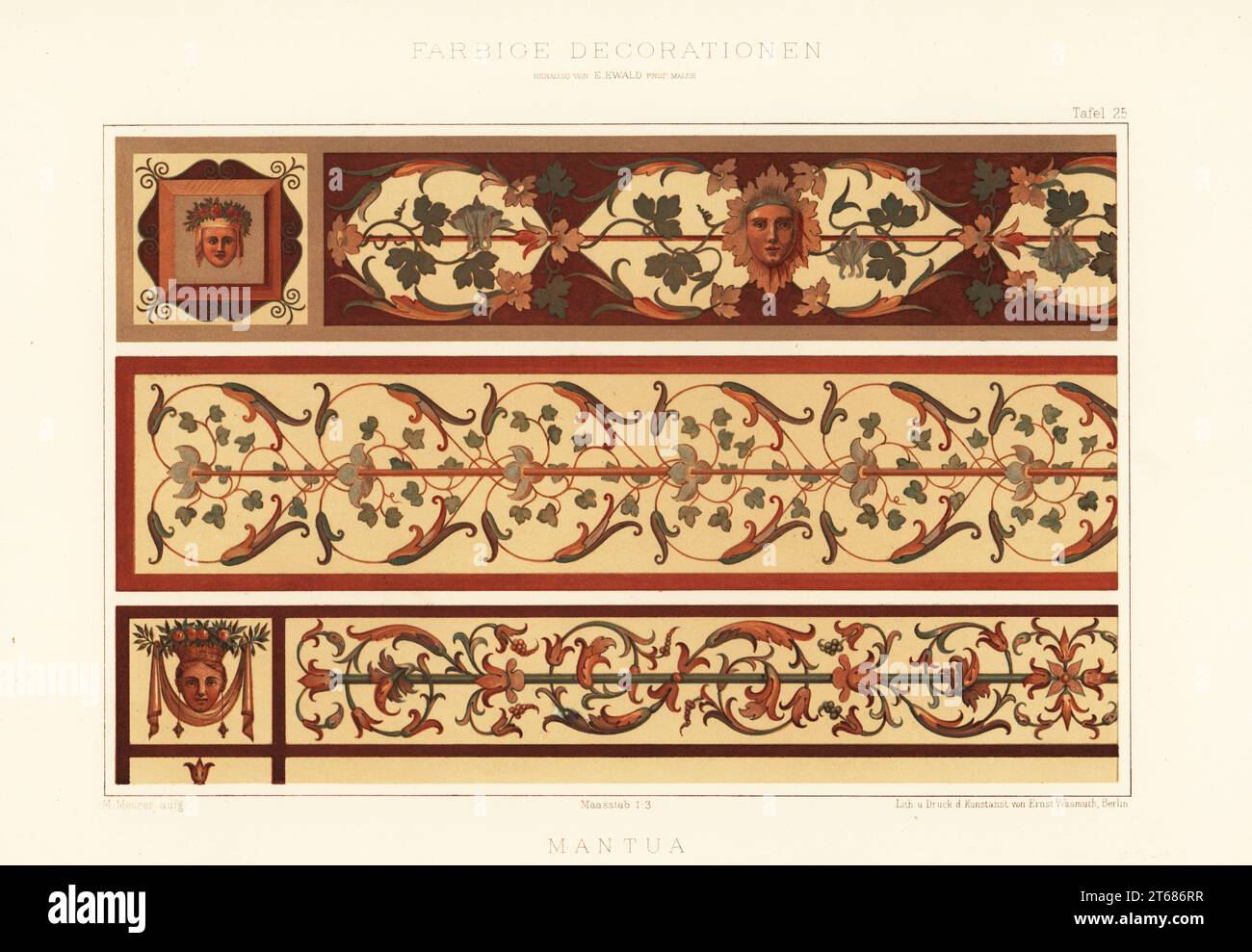 Frieze in the marble hall, Ducal Palace, Mantua, Italy, 16th century ...
