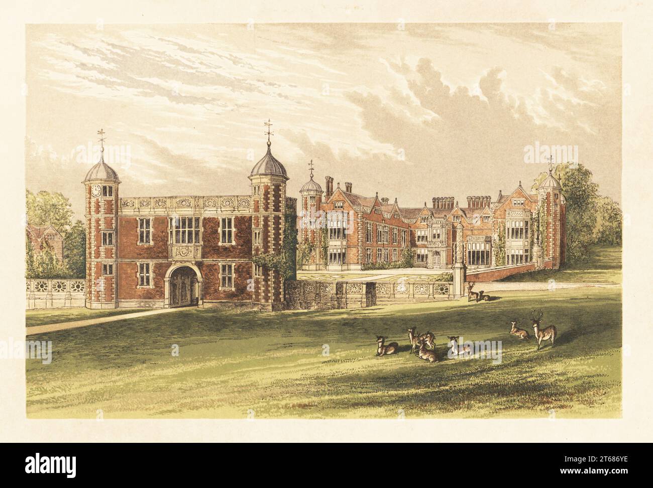 Charlecote, Warwick, England. Jacobean-style manor house built for Sir ...