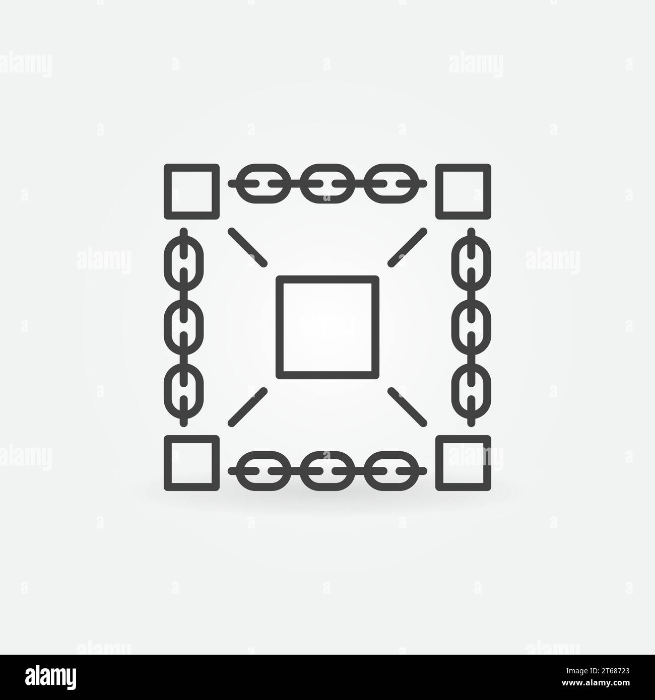 Blockchain technology vector minimal icon or symbol in thin line style Stock Vector Image & Art ...