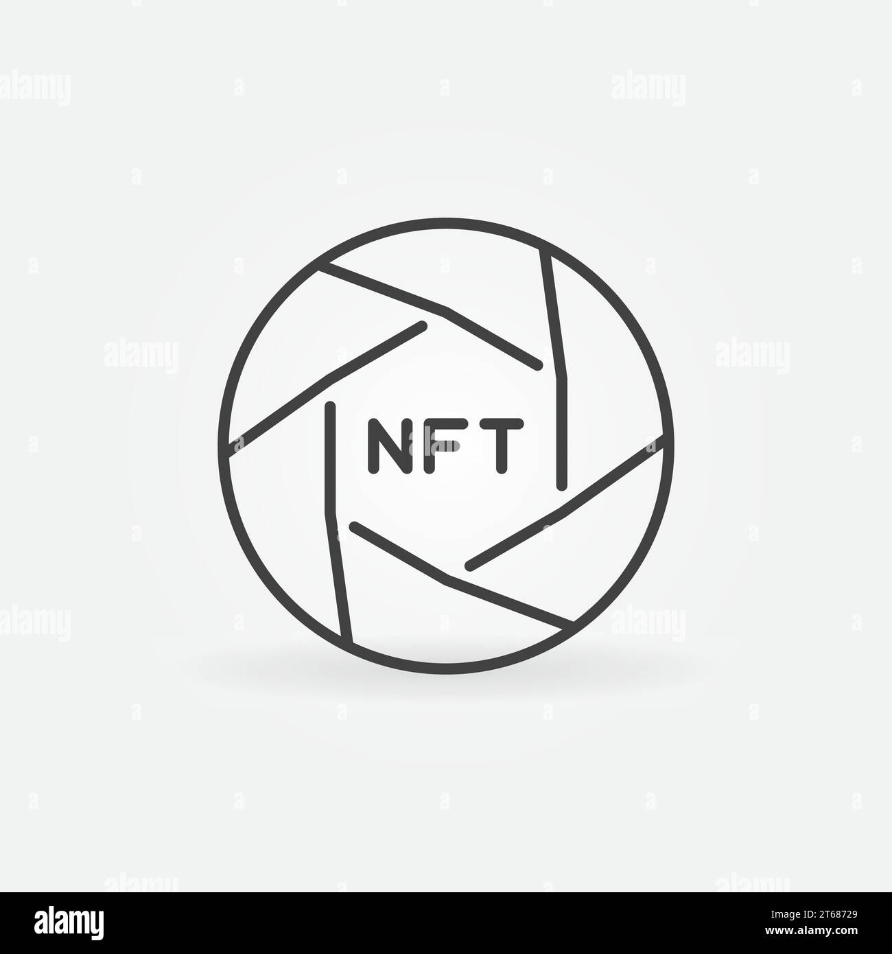 Shutter with NFT outline vector concept icon. Non-fungible Token linear sign Stock Vector Image ...