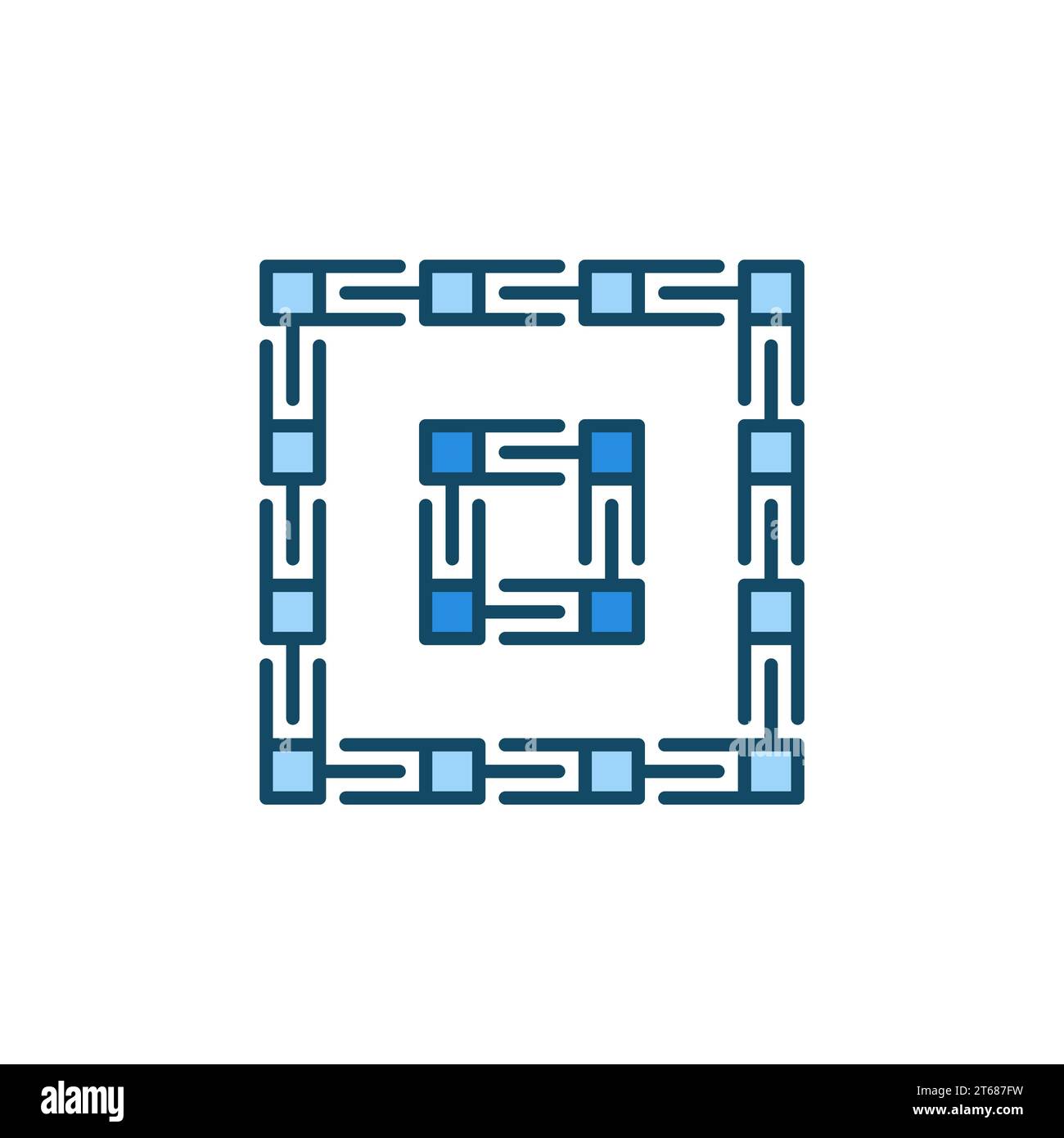 Blockchain blue icon - Vector Block Chain concept sign or logo element ...