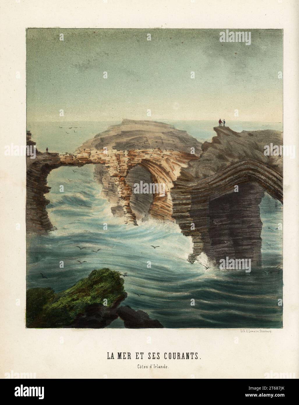 Rock formations created by Atlantic ocean currents on the coast of ...