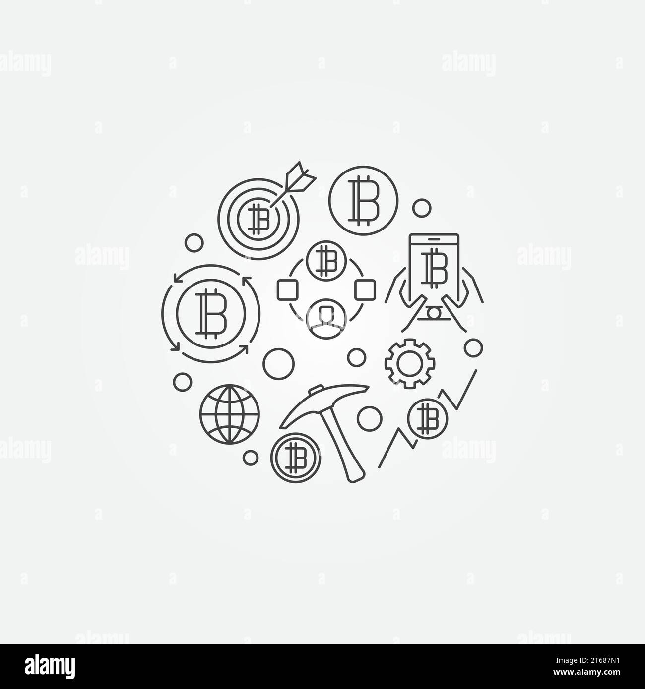 Minimal cryptocurrency vector circular symbol in thin line style Stock Vector Image & Art - Alamy