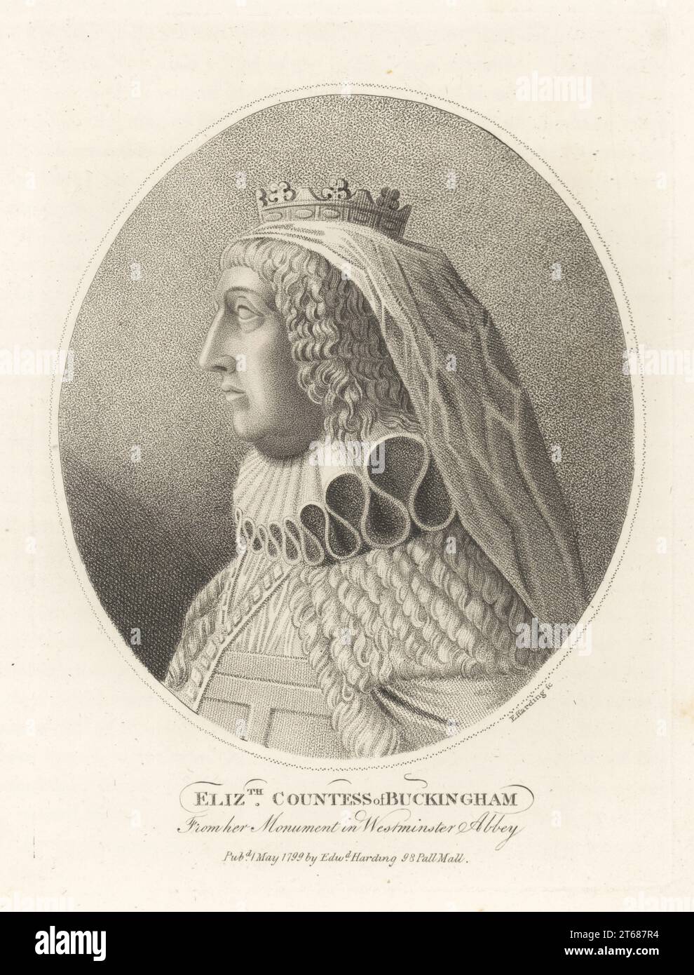 Effigy of Mary, Countess of Buckingham, c.1570-1632. Second wife of Sir ...