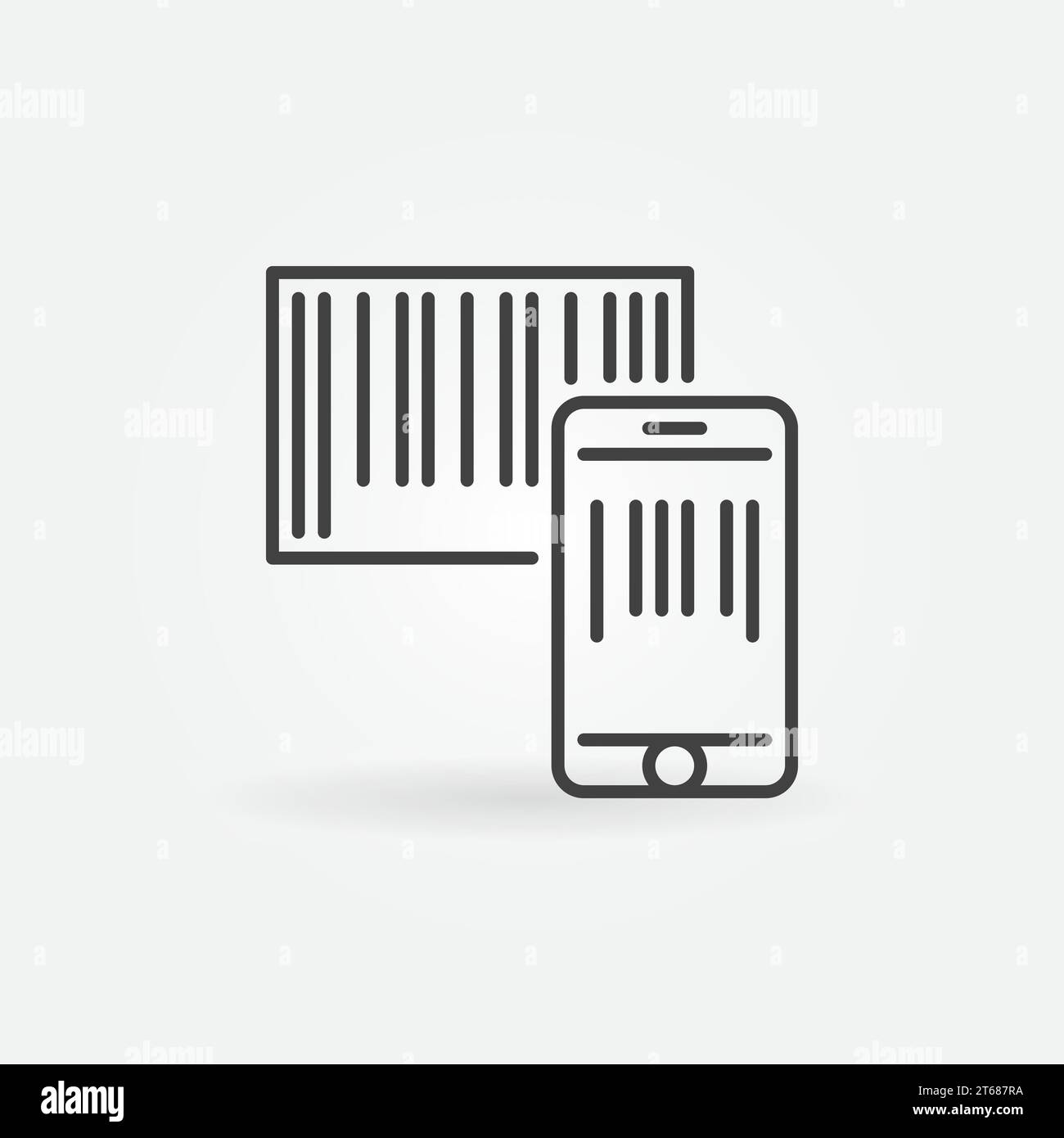 Smartphone scanning barcode icon or symbol in thin line style Stock ...