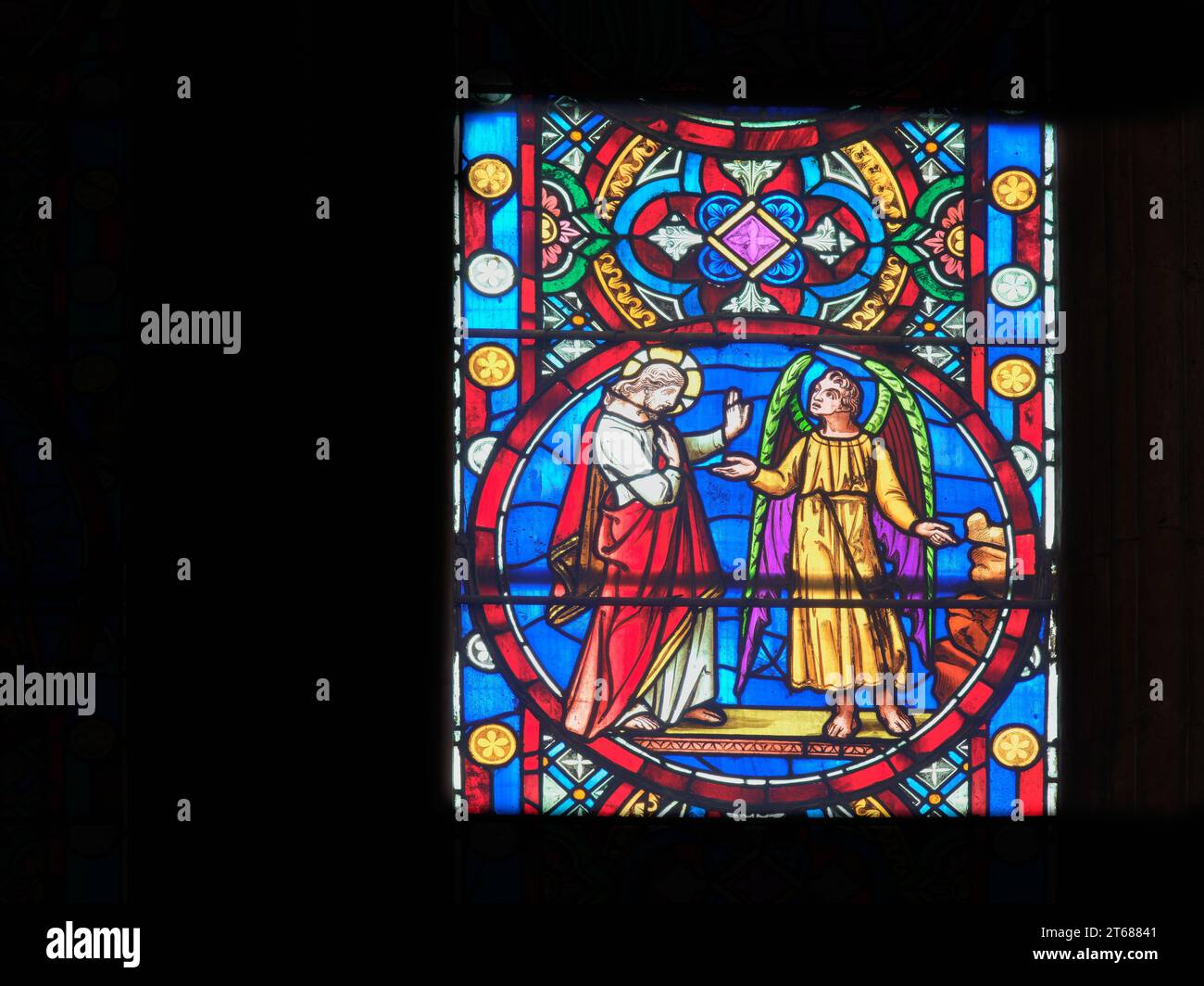 Jesus Christ resists temptations of the devil (bad angel); detail from ...