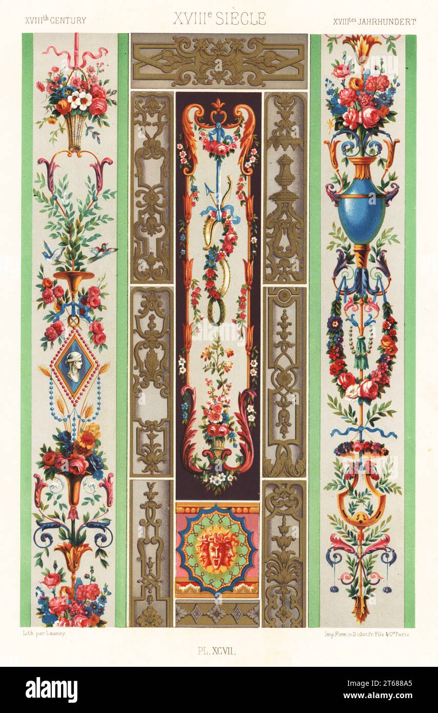 Tapestries and damaskeenings, 18th century. Designs by Mariette 1-8 ...