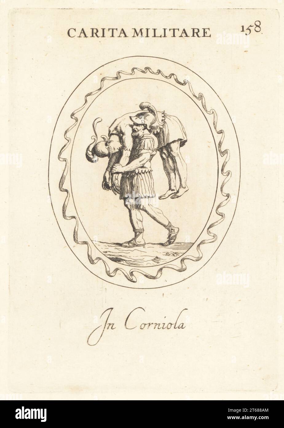 Roman soldier carrying the dead body of his comrade. Legionary in ...