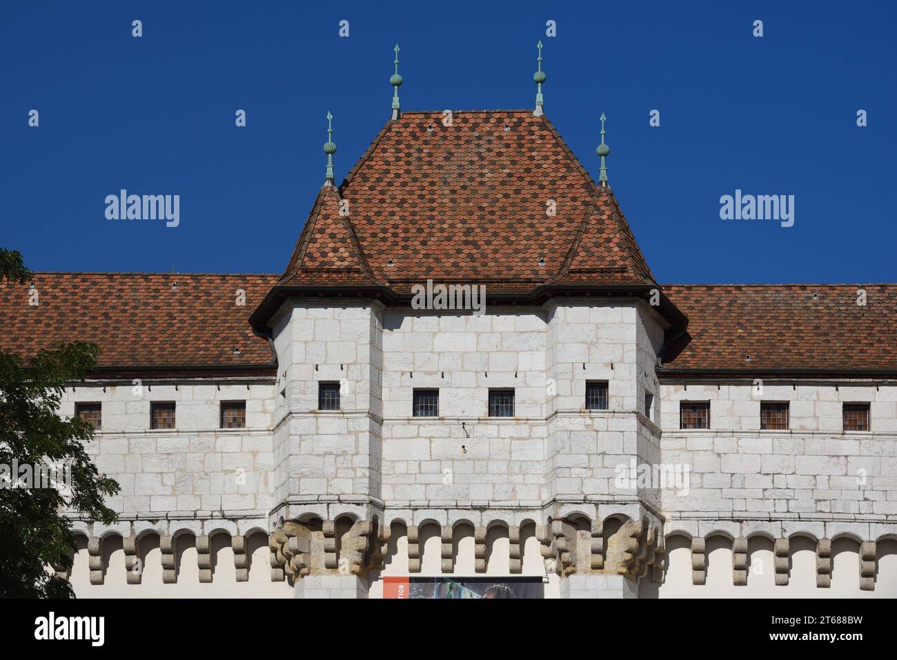 Steep Pitched Roof & Entrance Facade to the Medieval Annecy Castle ou ...