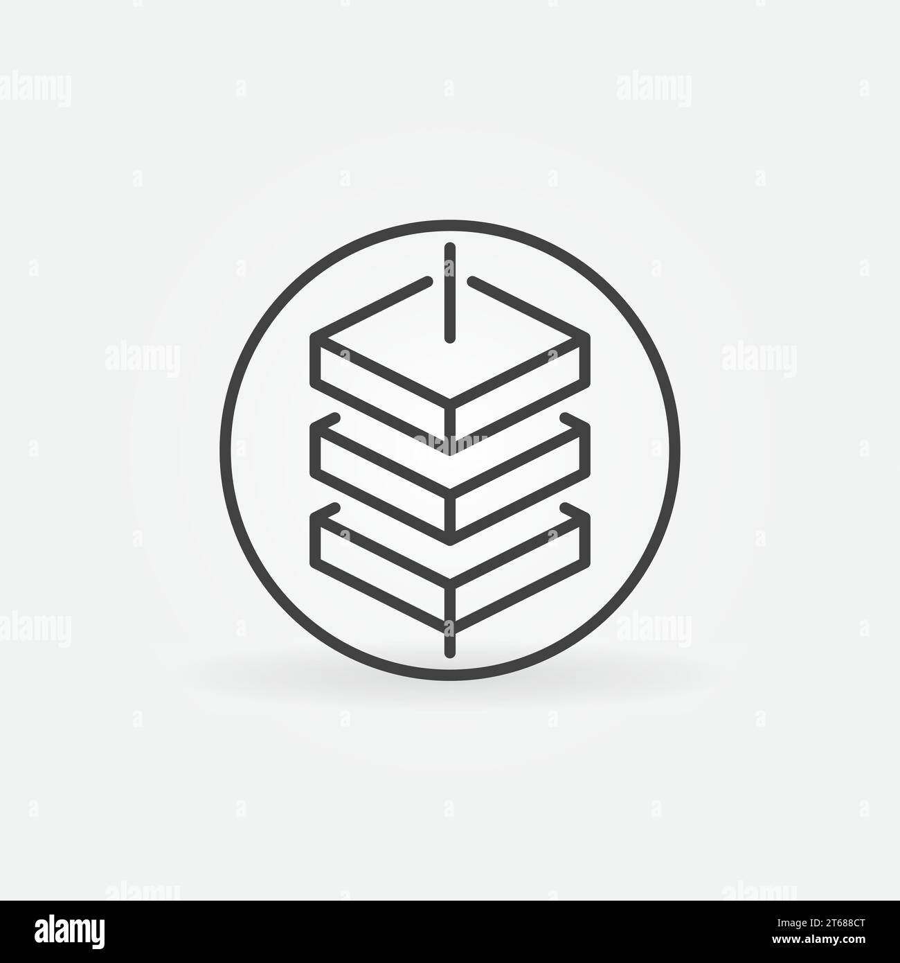 Blockchain Outline Vector Concept Minimal Round Icon Block Chain