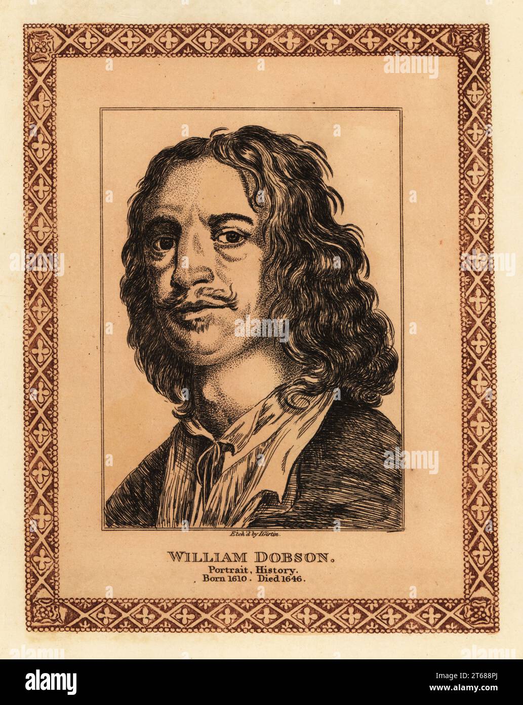 Portrait of William Dobson, 1611-1646, history painter and portraitist ...