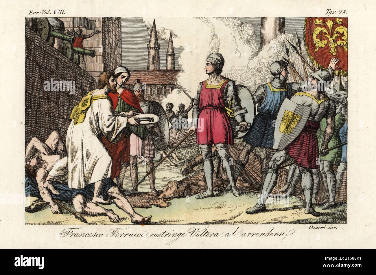 Francesco Ferruccio capturing the city of Volterra, Tuscany, 1530 ...