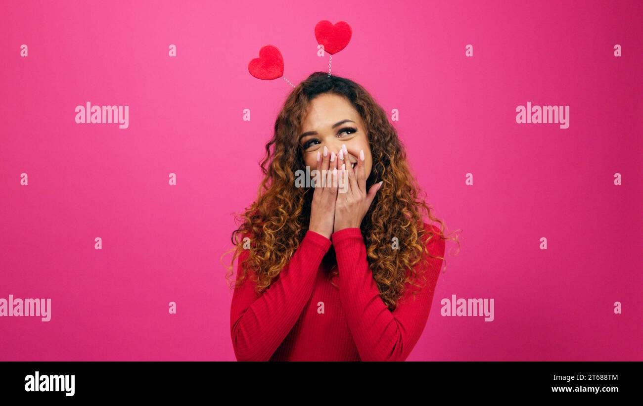 Woman coy shy expression hi-res stock photography and images - Alamy