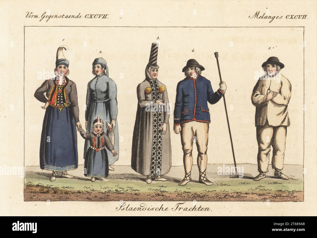 Costumes of Iceland, 1811. Lady in full dress with faldur headdress 1 ...