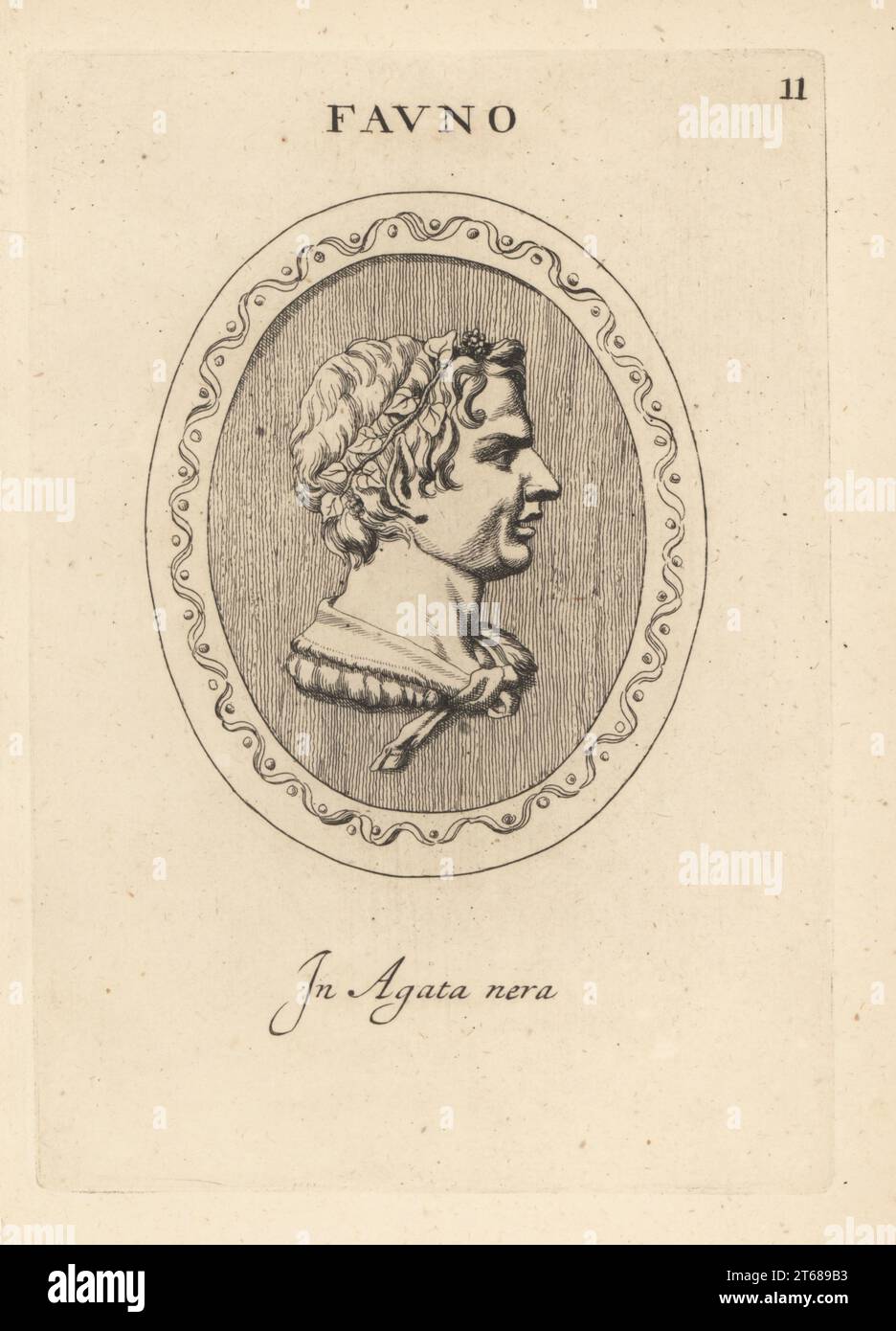 Bust of a Faun Bacchante, in vine wreath with grapes, in animal skin ...