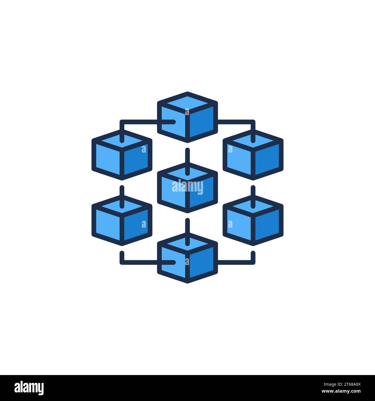 Blockchain Cryptocurrency vector blue icon. Block Chain Technology ...