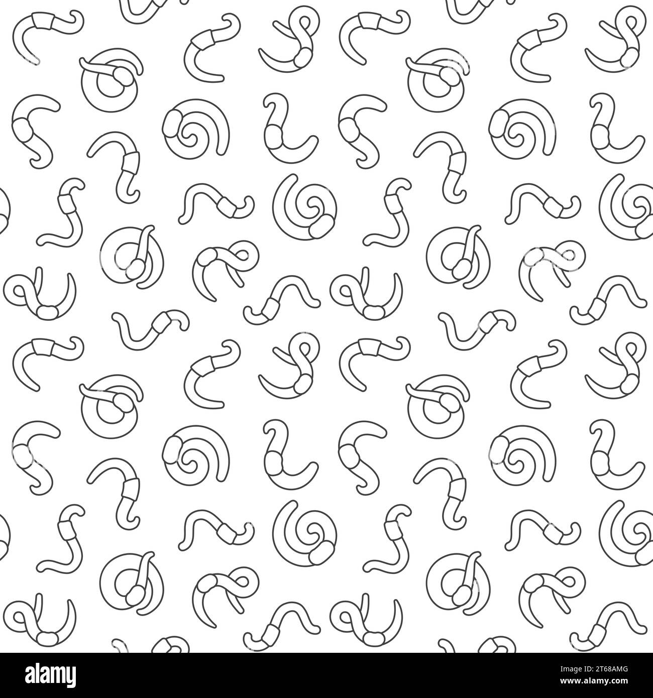 Worm vector outline seamless pattern - Earthworm concept minimal ...