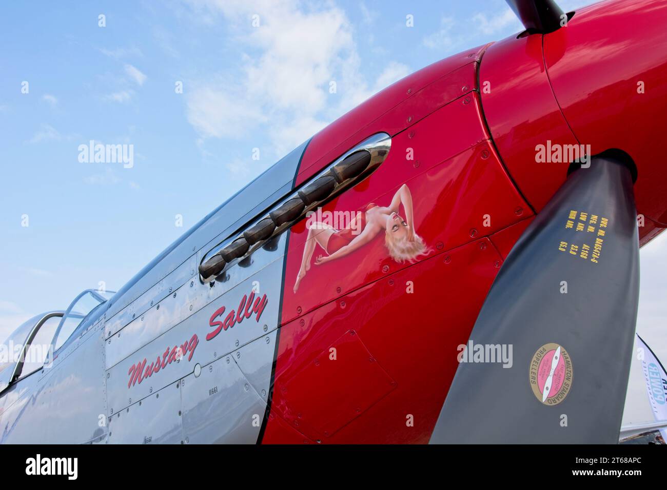 Germiston, South Africa - August 17, 2014 : Close up of Mustang P51 ...