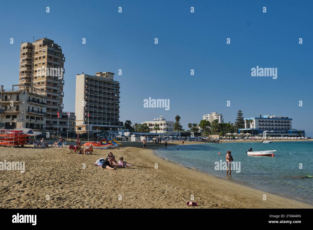 Destroyed hotel building on Palm beach in Famagusta, untouched since ...