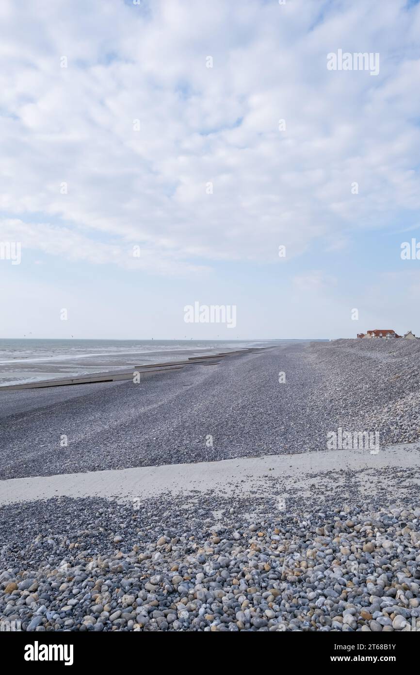 The view of an empty beach in Normandy Stock Photo - Alamy