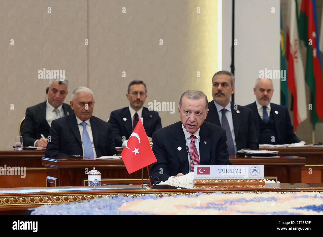 In this handout photo released by Turkish Presidency, Turkey's ...
