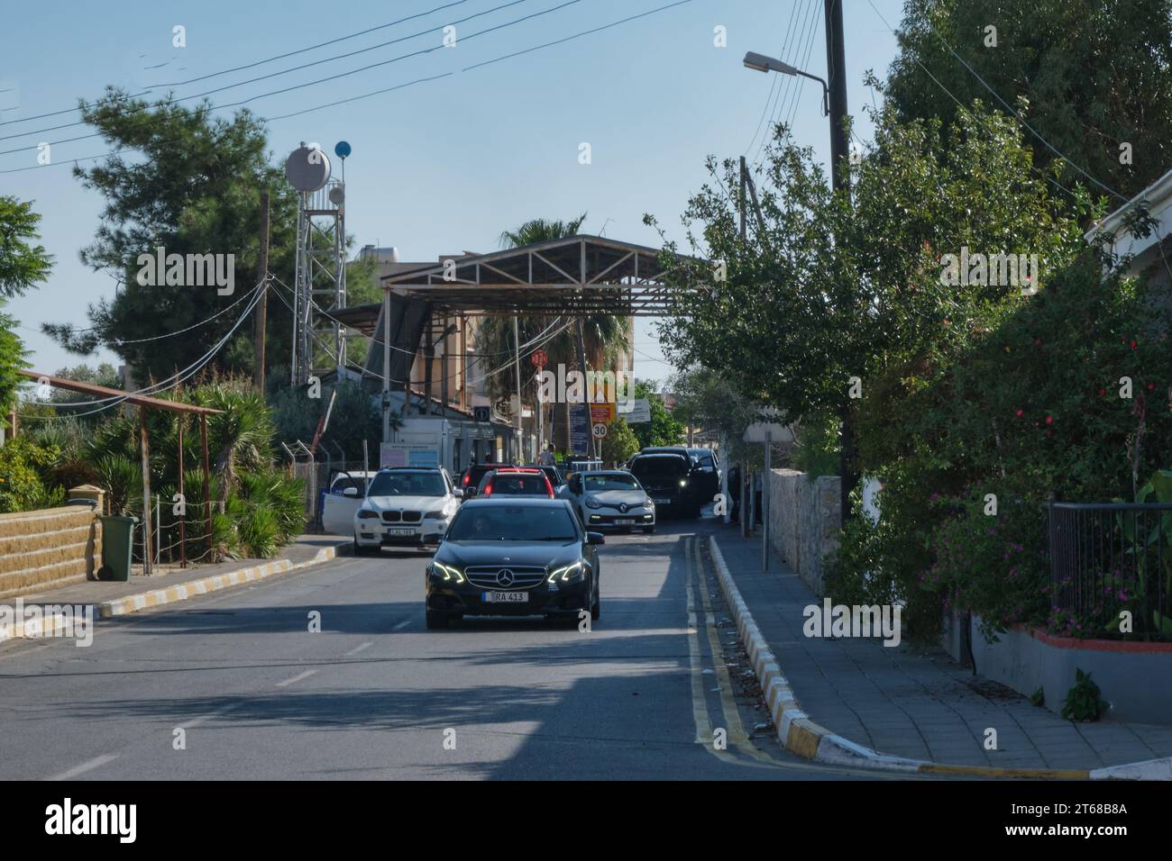 Pergamos checkpoint Turkish side of occupied Cyprus Stock Photo - Alamy