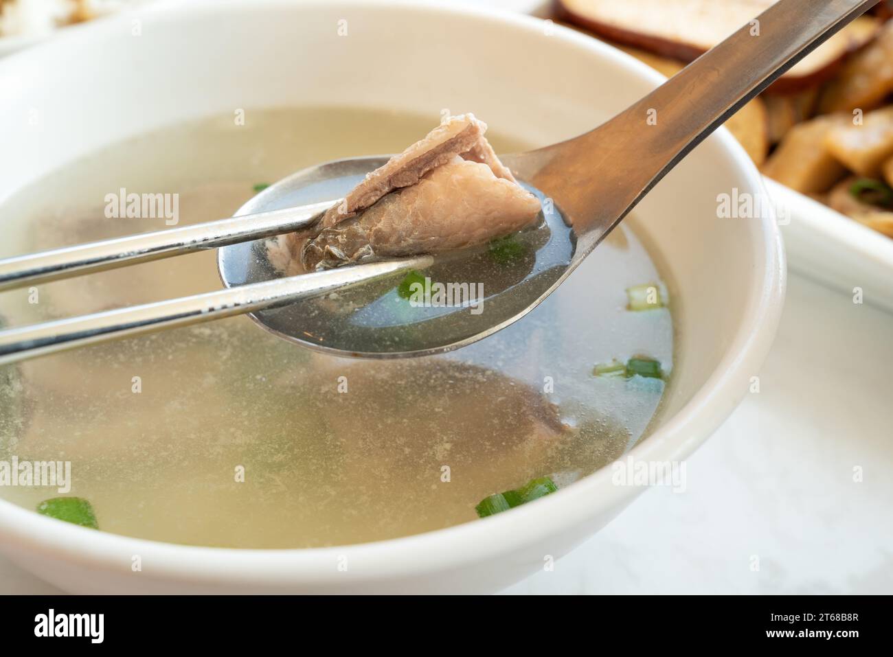 Milkfish skin soup, distinctive and famous seafood cuisine of Taiwanese ...