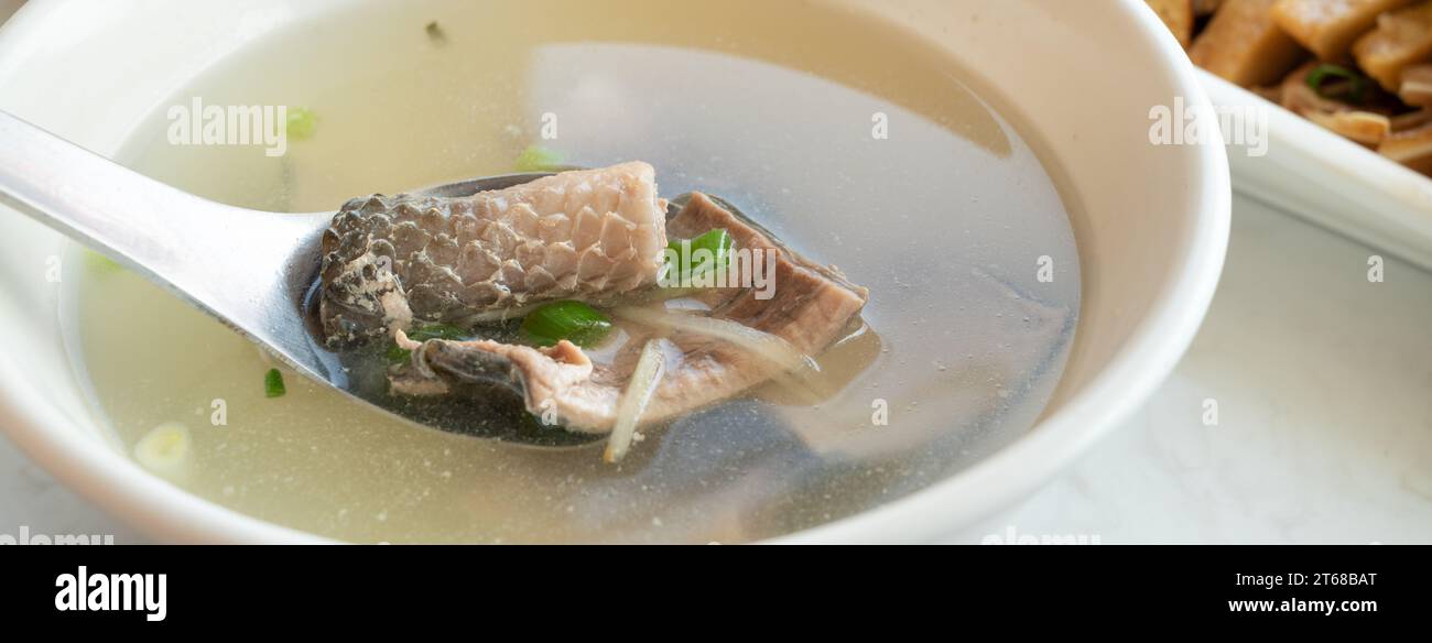 Milkfish skin soup, distinctive and famous seafood cuisine of Taiwanese ...