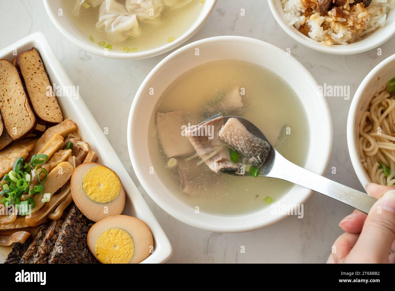 Milkfish skin soup, distinctive and famous seafood cuisine of Taiwanese ...