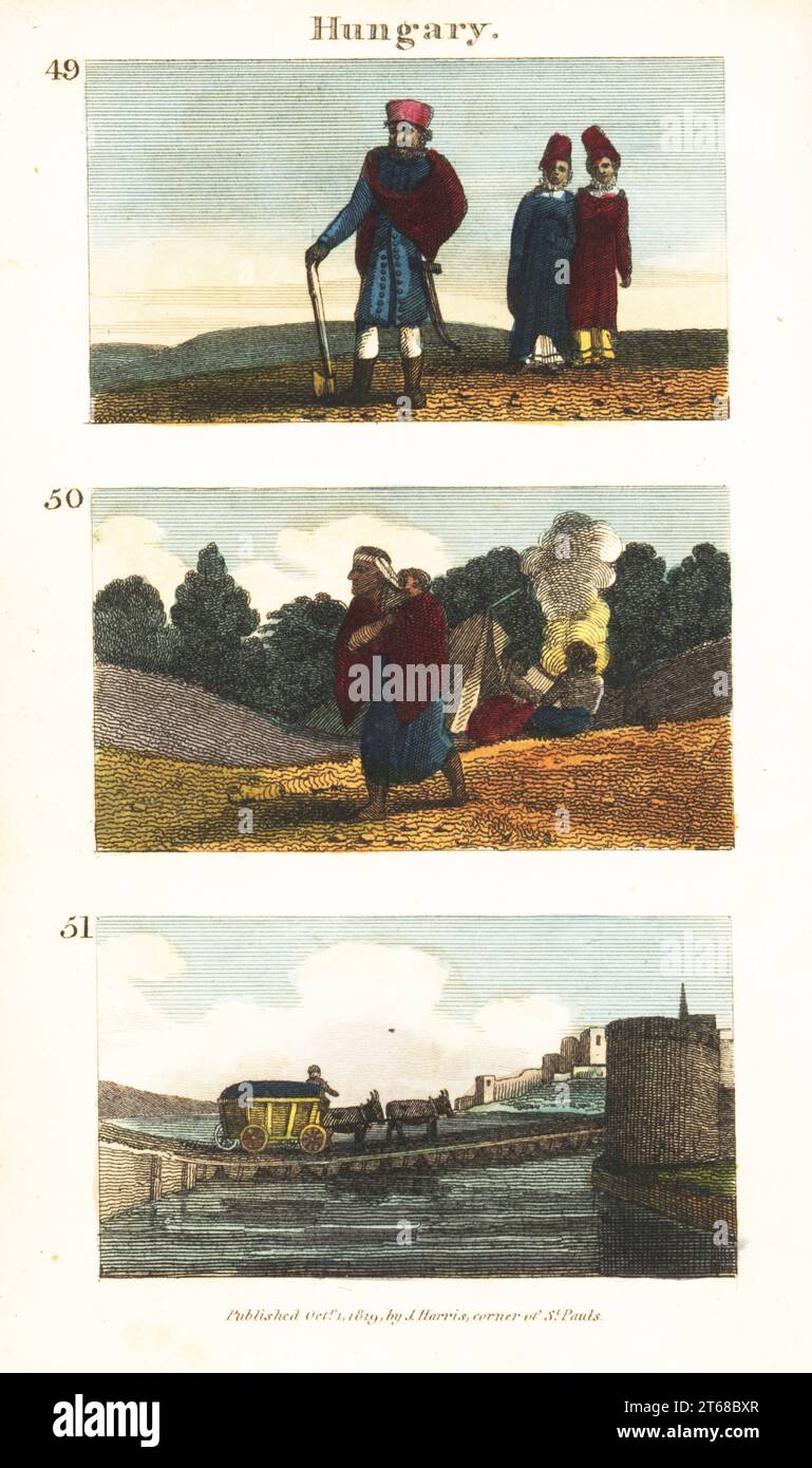 Historical views of Hungary. Hungarian peasants 49, Romany gypsies at ...