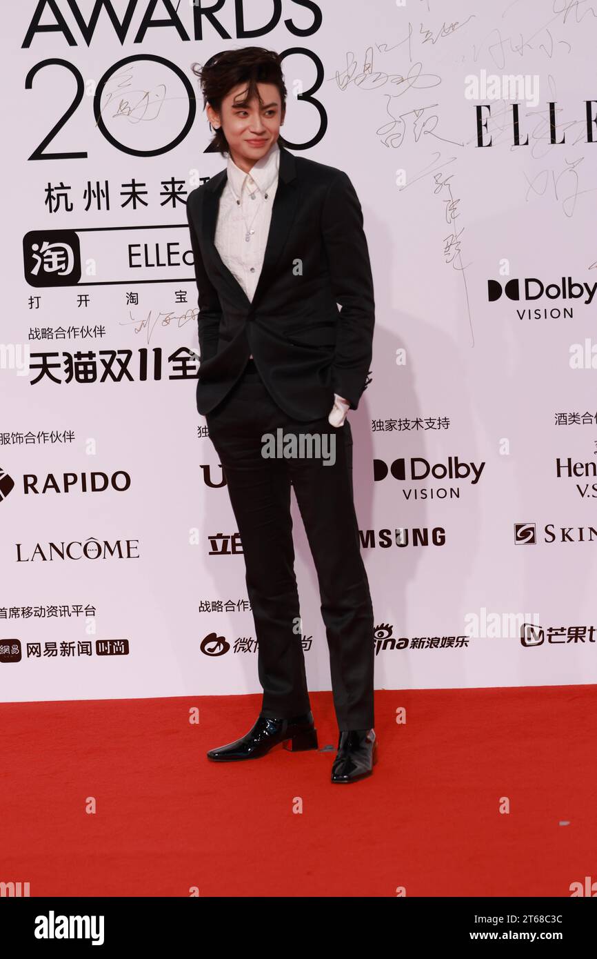Chinese rapper and singer-songwriter Wang Linkai attends the 2023 ELLE ...