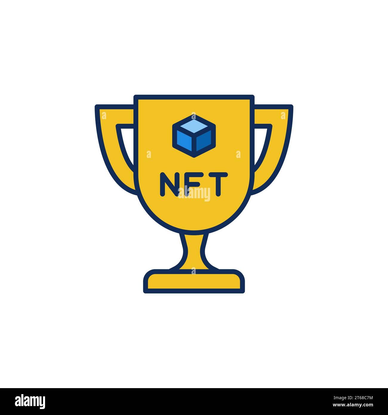 NFT Goblet colored icon - Non fungible Token Trophy Cup vector concept ...