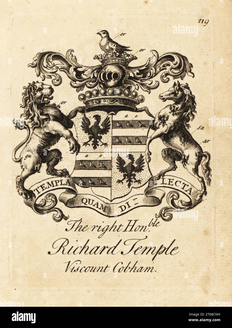 Coat of arms of the Right Honourable Richard Temple, 1st Viscount ...