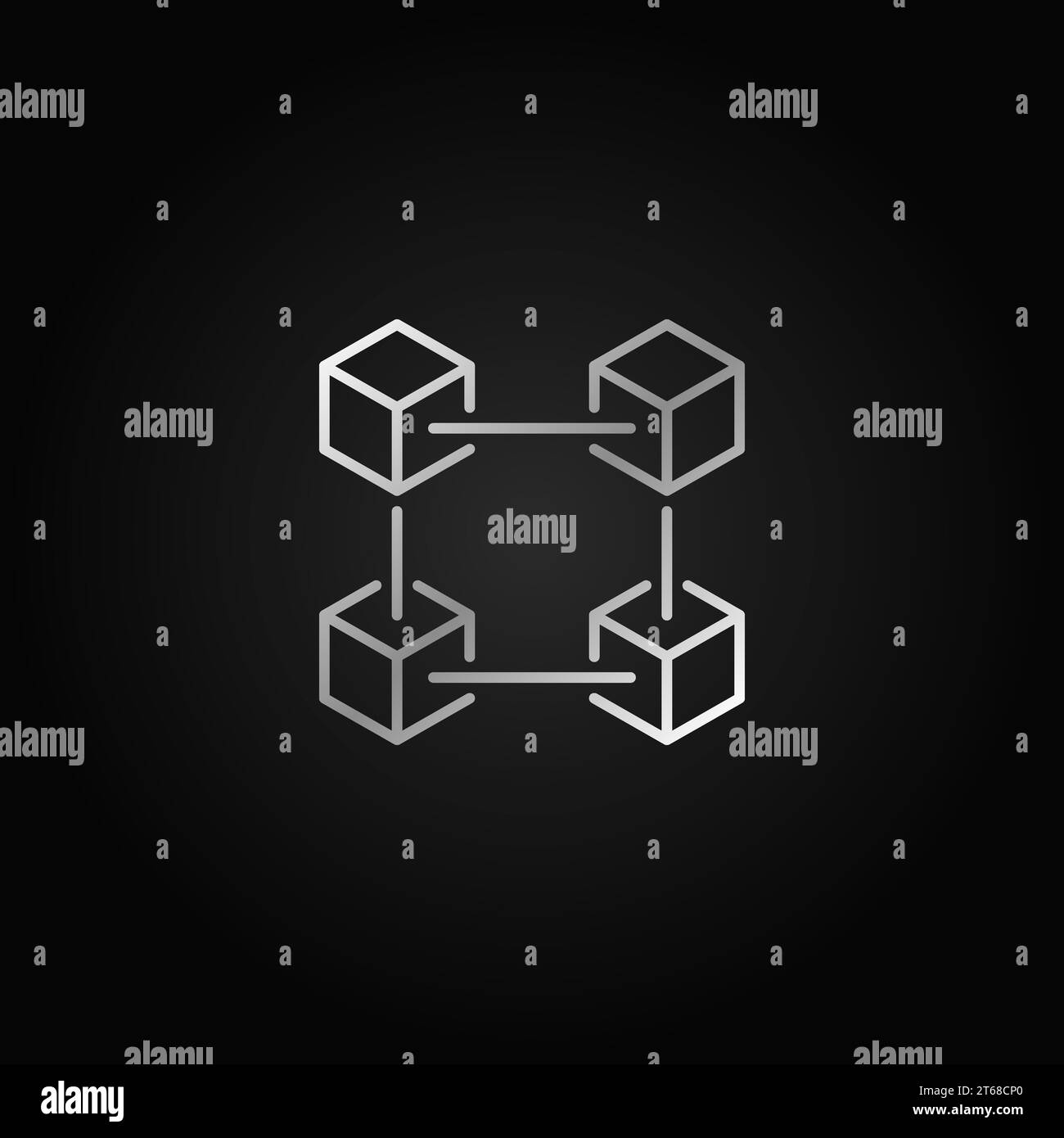 Blockchain vector concept silver Black and White Stock Photos & Images ...