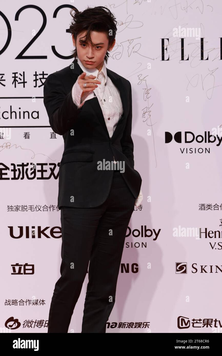 Chinese rapper and singer-songwriter Wang Linkai attends the 2023 ELLE ...