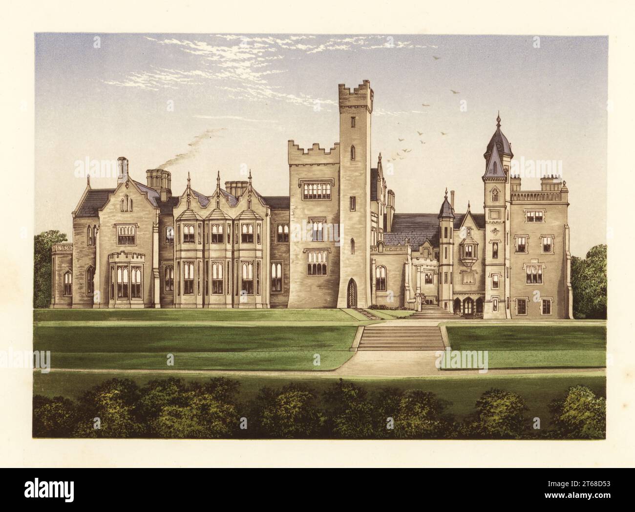 Rossmore Castle, County Monaghan, Ireland. Georgian Gothic-style castle ...