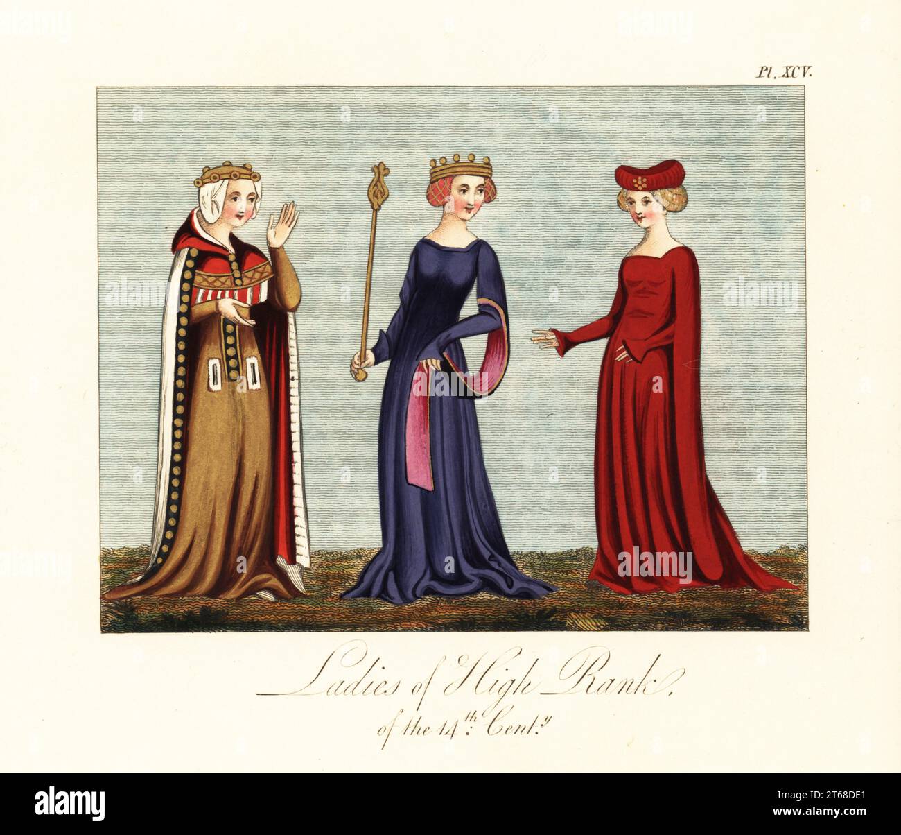 Ladies of High Rank of the 14th century. The Damsel of Hungerford, f ...